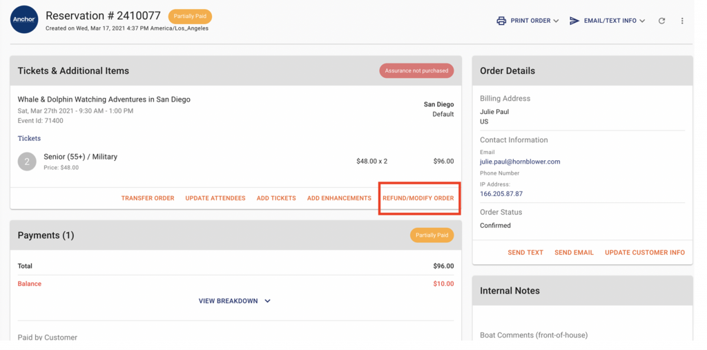 How to Refund a ticket – Anchor