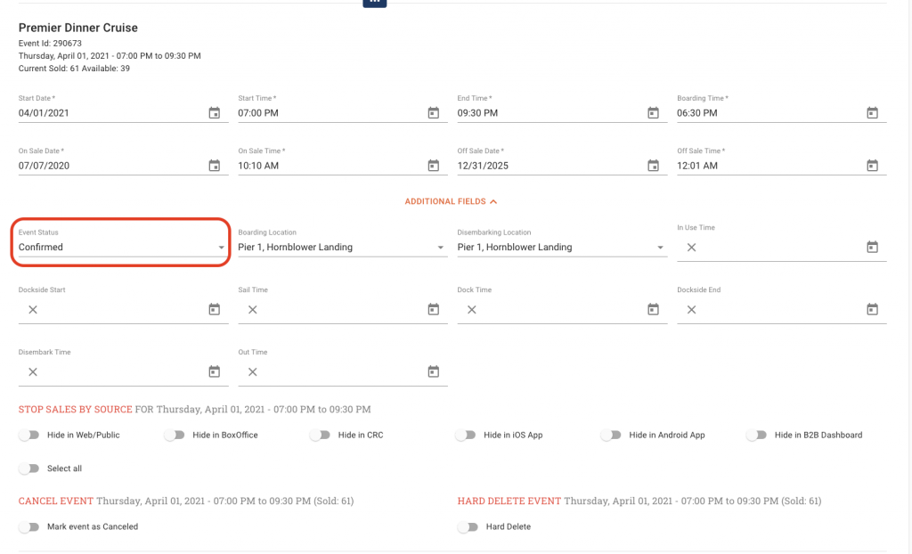 Inventory Management – Update Event Status – Anchor